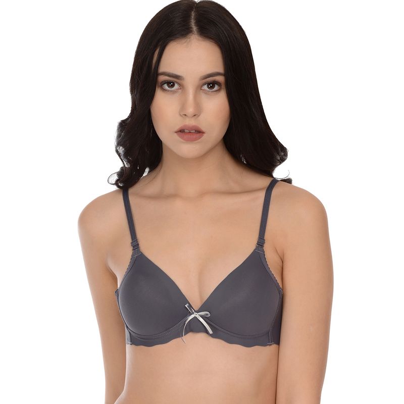 Buy Mod & Shy Grey Solid Seamless Bra Online
