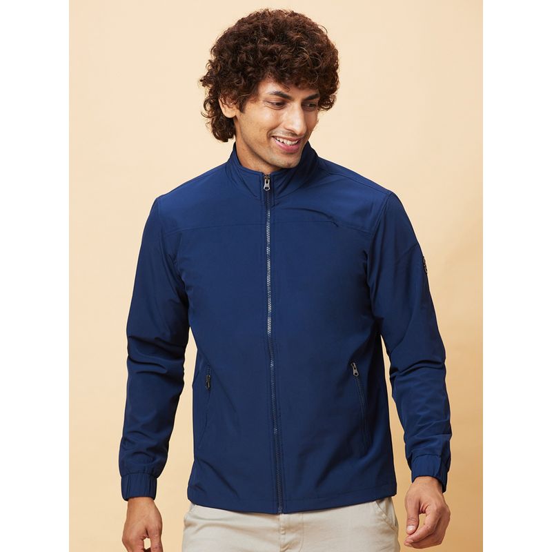 Buy Being Human Mens Navy Blue Solid Jacket Online