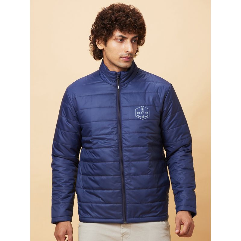 Buy Being Human Mens Navy Blue Puffer Full Sleeves Jacket Online