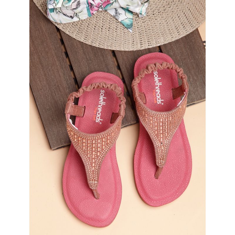 Buy SOLETHREADS Yoga Sandal Pink Solid Women Sandals Online