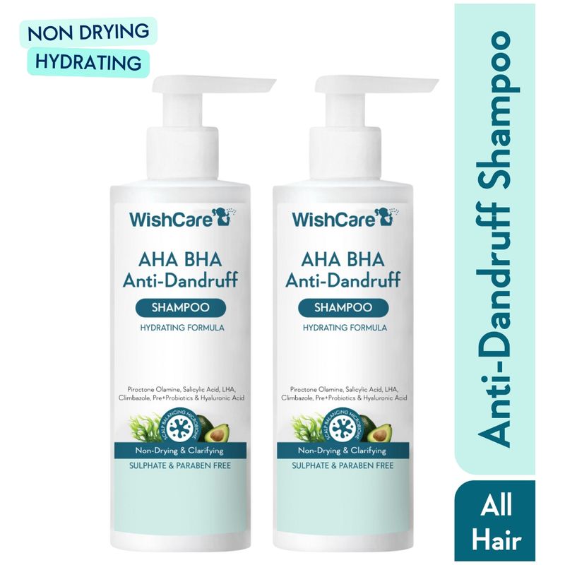 Buy Wishcare Hydrating AHA BHA Anti Dandruff Shampoo Duo Piroctone ...