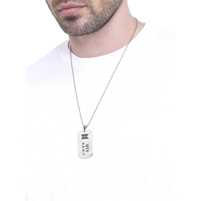 Yellow Chimes Men Silver-Plated BTS Army Dog Tag Pendant: Buy Yellow ...