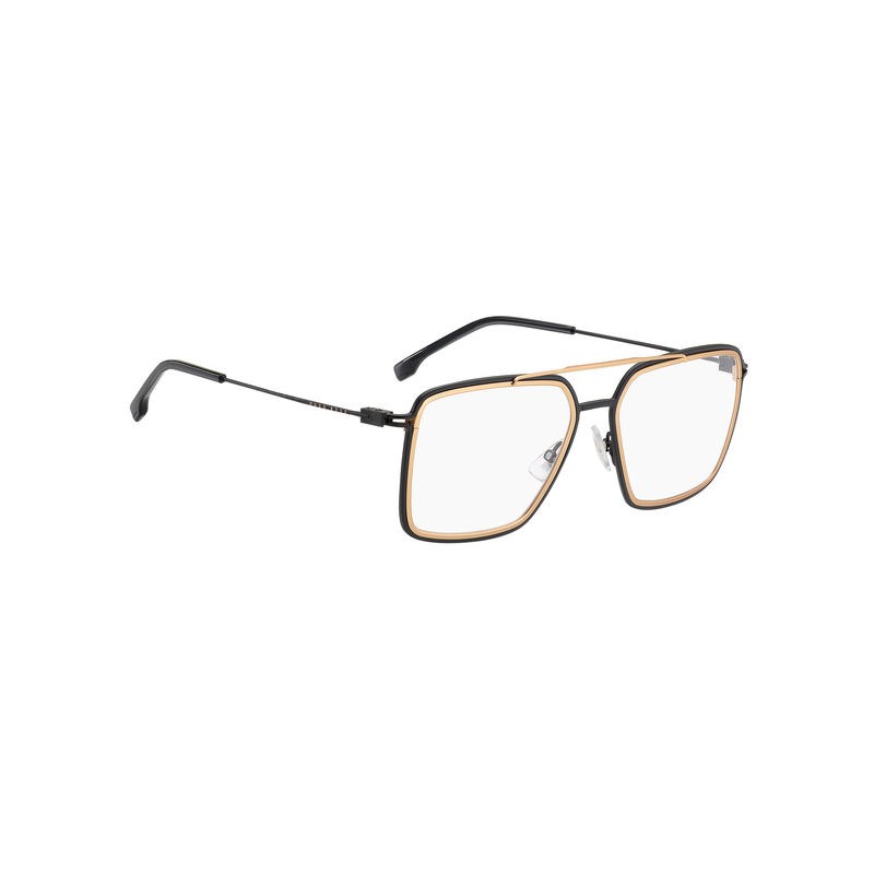 Buy Hugo Boss Black & Gold Square Double Bridge Full-Rim Frame (104109 ...