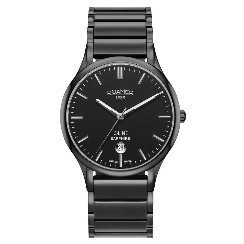 Buy Roamer C-Line Swiss Made Black Round Dial Mens Watch - 658833 44 55 ...