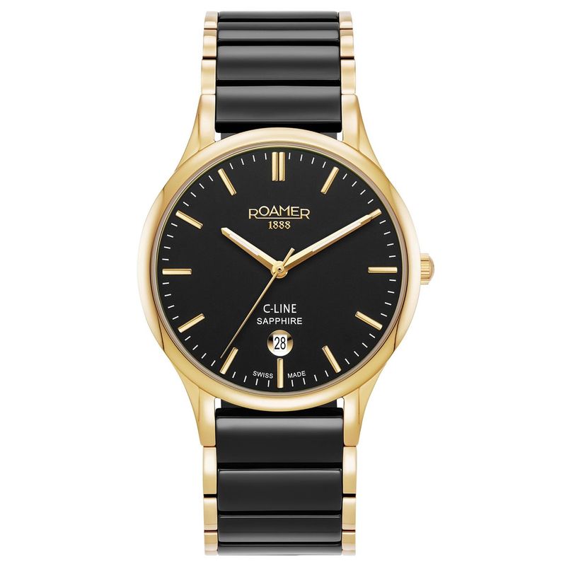 Buy Roamer C-Line Swiss Made Black Round Dial Mens Watch - 658833 48 55 ...