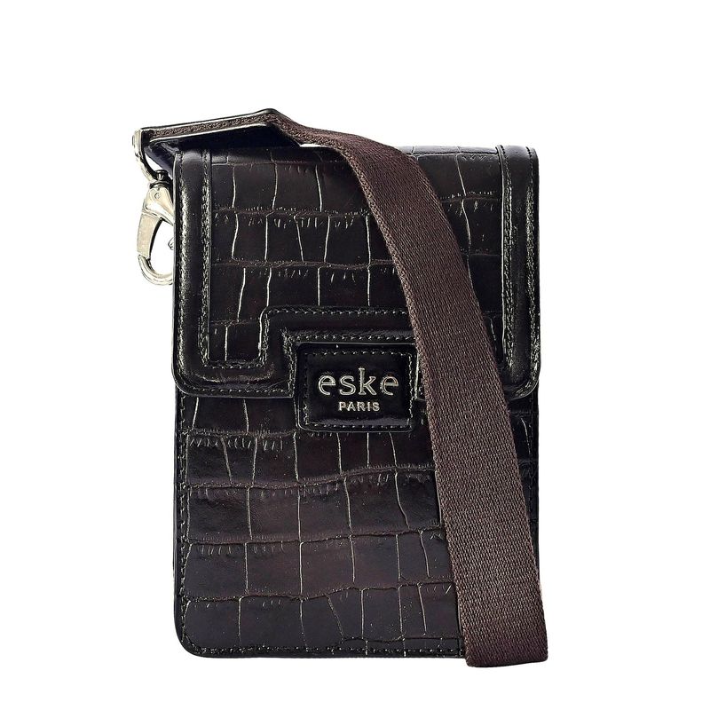 Buy Eske Burg Brown Textured Genuine Leather Crossbody Bag Online