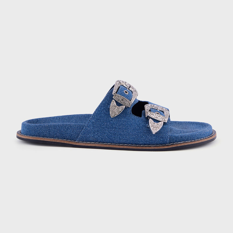 Buy IYKYK by Nykaa Fashion Blue Round Toe Slider Flats Online