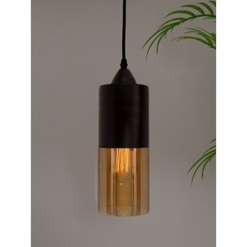 Buy Homesake Glass Pendant Light Black Loft Tube Black Online