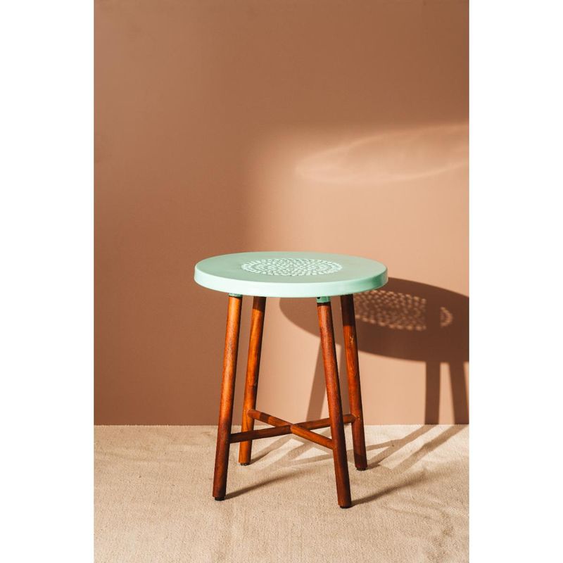 Buy SG Home Teal Coffee Companion Stool Cum Side Table Online