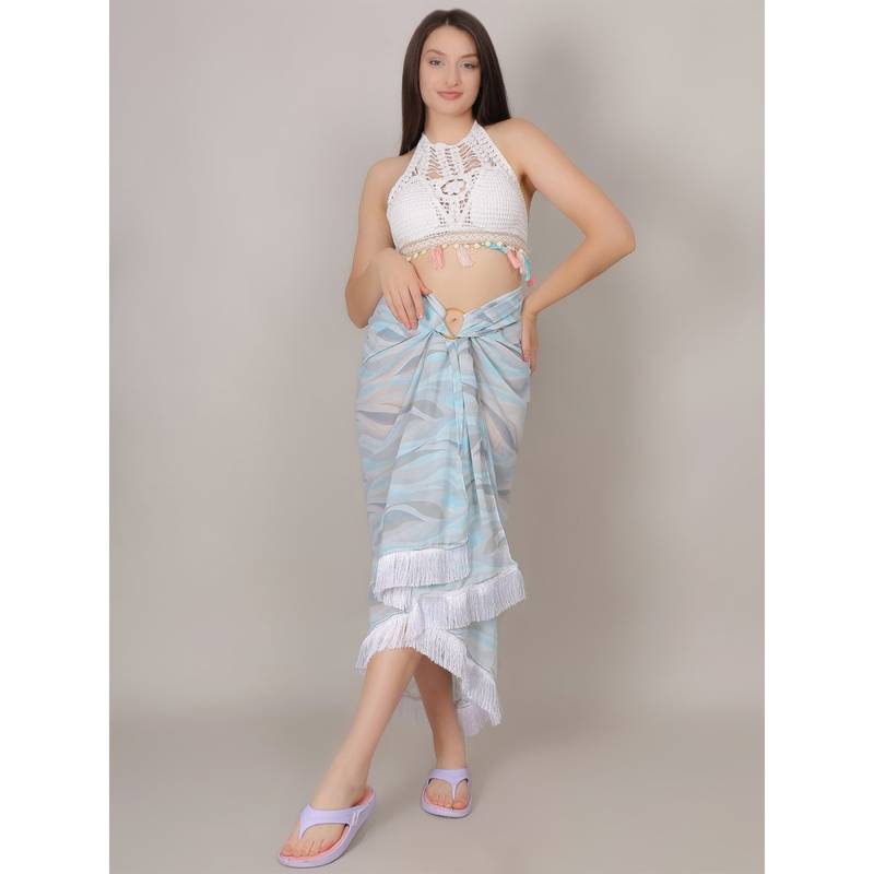 Buy Mod & Shy Printed Wrap Around Sarong Cover Up Online