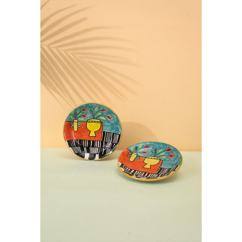 Buy Freedom Tree Artistease Ceramic Tapas Plate Multicolor Set Of 2 Online