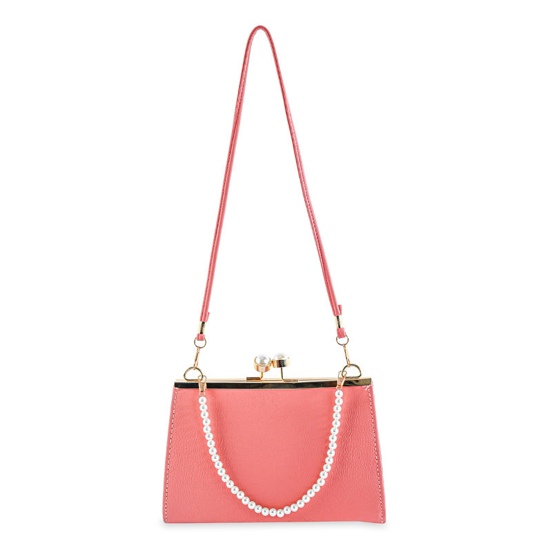 Buy NUFA Structured Beaded Orange Crossbody Bag Online