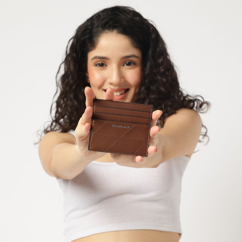 Buy Fastrack Tan Solid Card Case Online