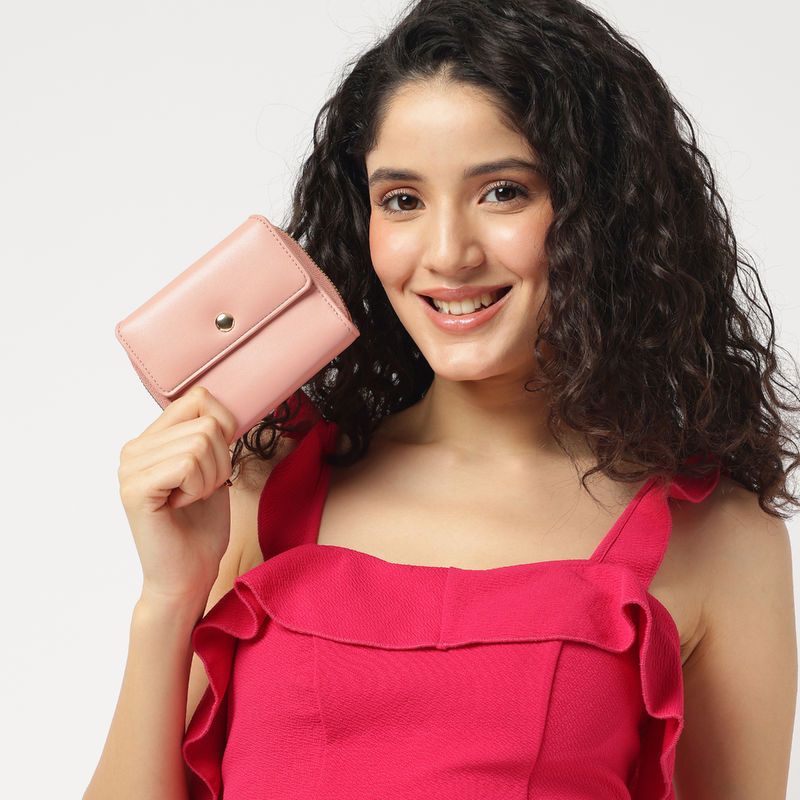 Buy Fastrack Pink Solid Wallet Online