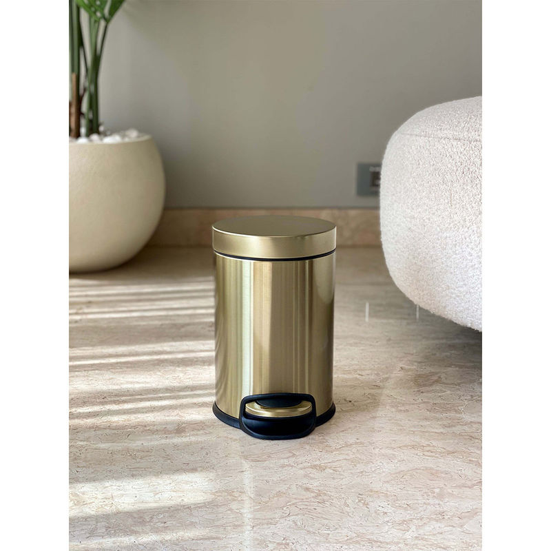 Buy Mason Home Dune Metallic Dustbin - Bronze Gold (3L) Online
