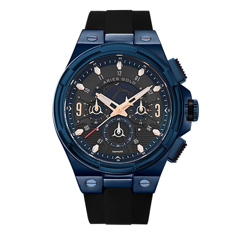 Aries Gold Lightning Chronograph Skeleton Watch With Sapphire Glass For ...