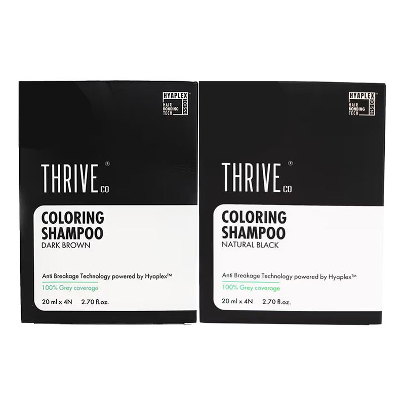 Buy ThriveCo Hair Coloring Shampoo Duo - Natural Black & Dark Brown Online