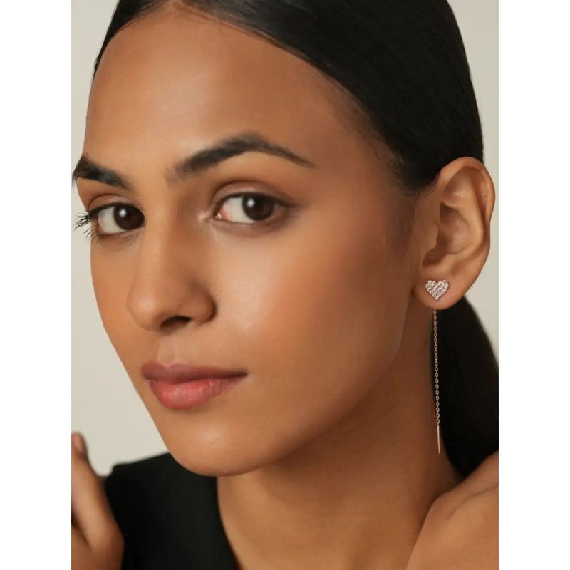 Buy MABEL 925 Sterling Silver Rose Gold Plated Heart Charm Threader ...