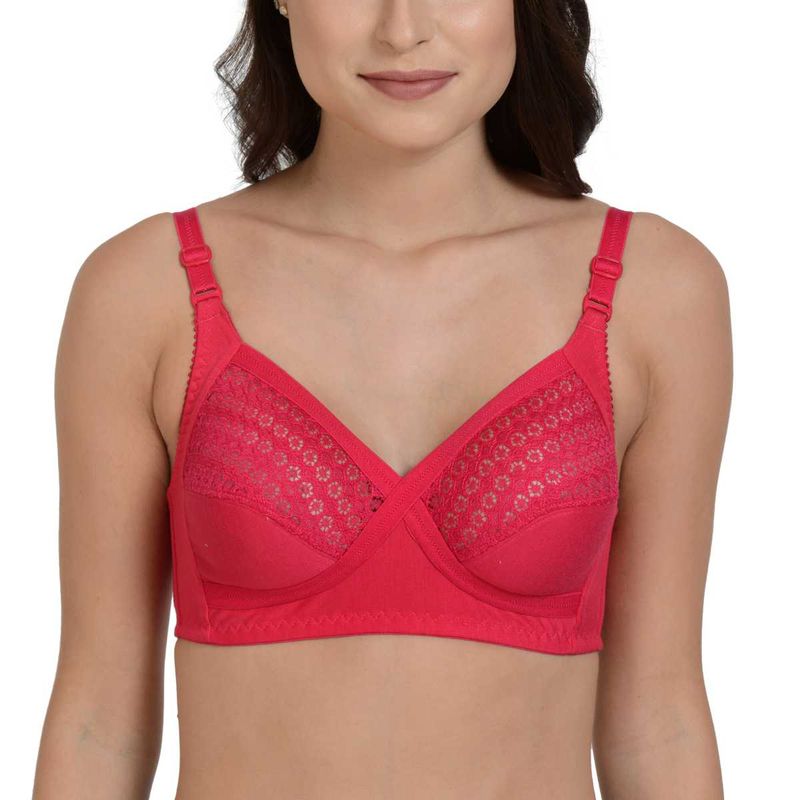 Buy Mod & Shy Self Design Non Padded Everyday Bra - Pink Online