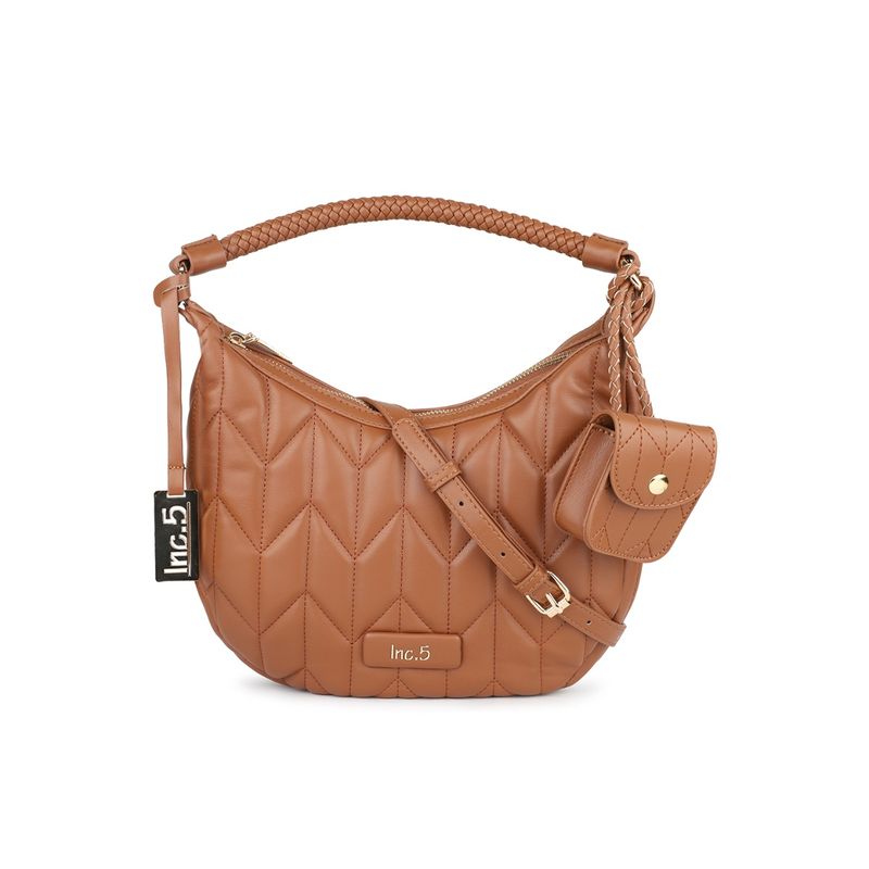Buy Inc.5 Women Tan Shoulder Bag with Small Pouch (Set Of 2) Online
