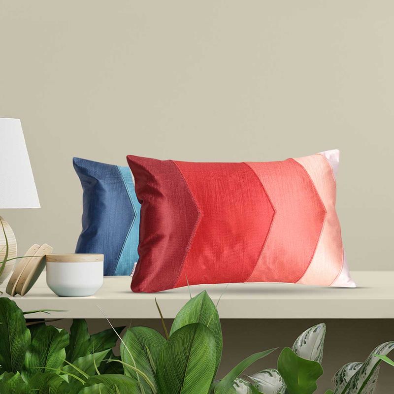Buy Sivya by Home Colorblock Rectangular Cushion Cover Multi-Color ...