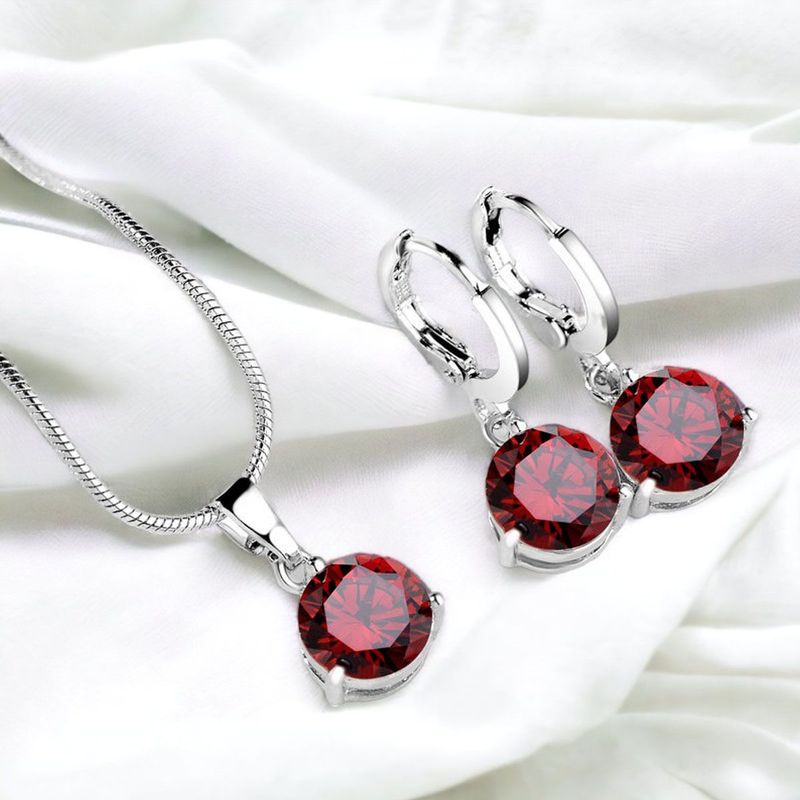 Buy Designs & You Silver Plated Red Cz Stone Studded Colourful ...