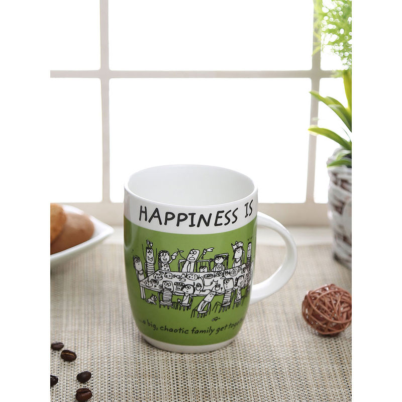 Buy CLAY CRAFT Happiness Is "Family Get Together" Printed Fine Ceramic ...