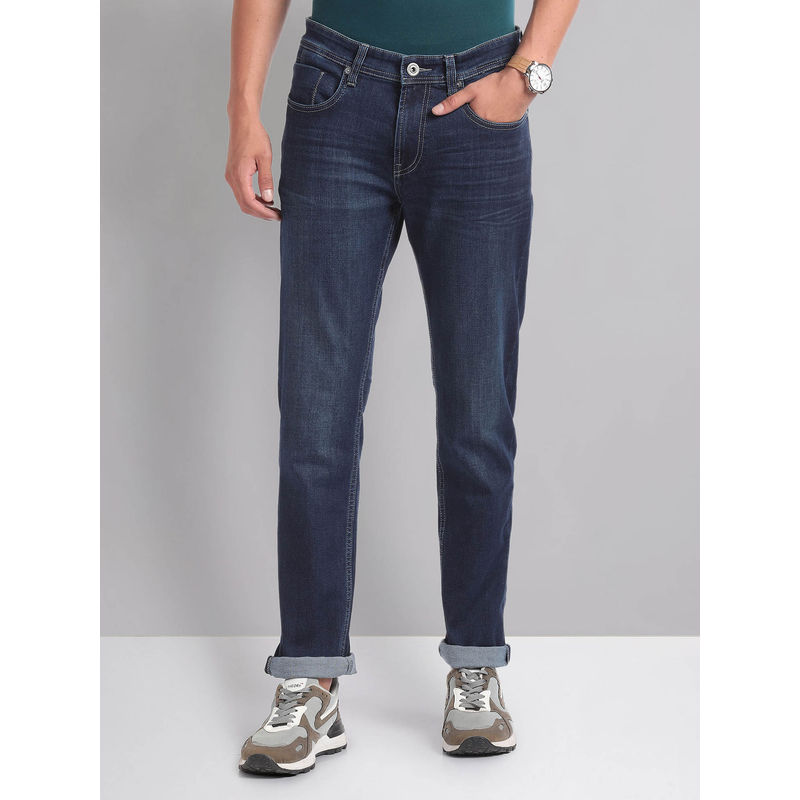 Buy AD By Arvind Dark Wash Slim Jeans Online