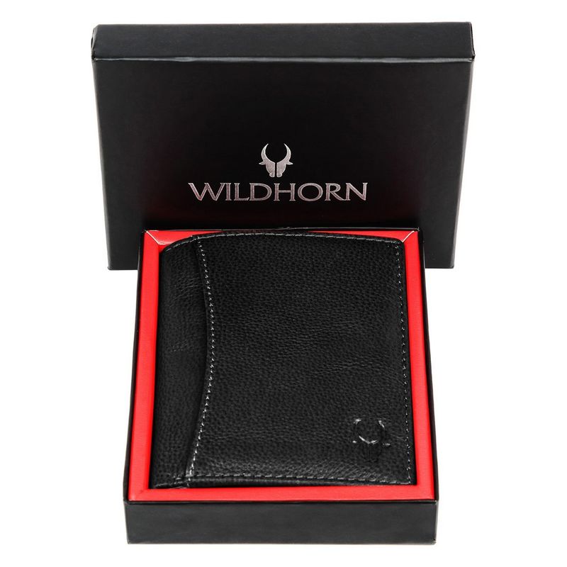 Buy WILDHORN Top Grain Portrait Leather Black Wallet for Men Online