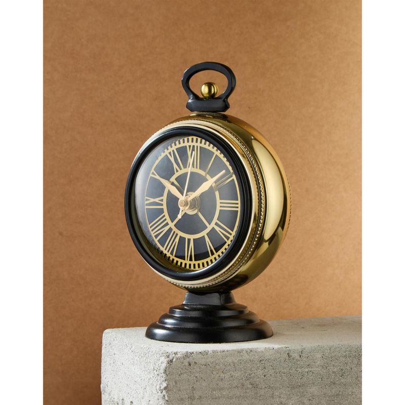 Buy Fabindia Gold Metal Plated Farsi Table Clock Online