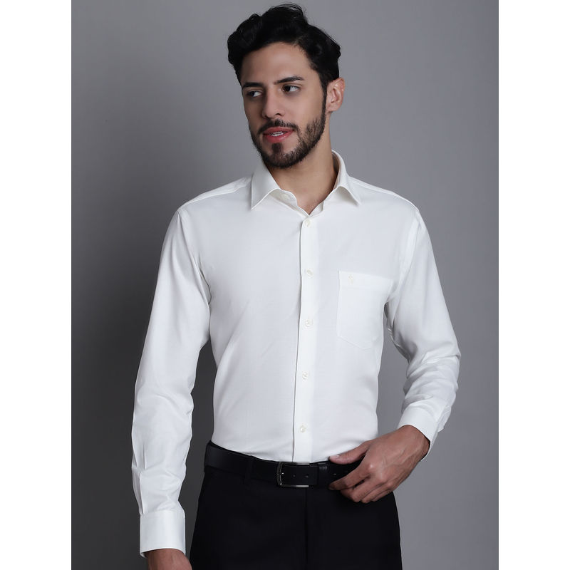Buy Cantabil Men Cream Formal Shirt Online