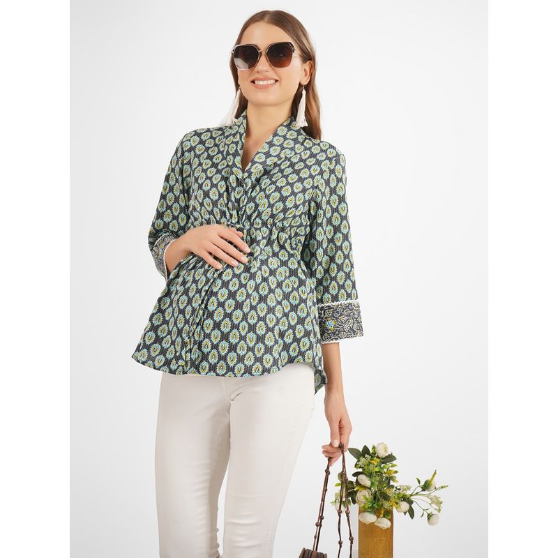 Buy Angloindu Black Buttal Chinched Maternity Top Online