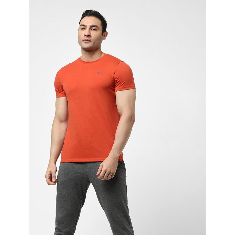 Buy Jack & Jones Men Solid Orange T-shirt Online