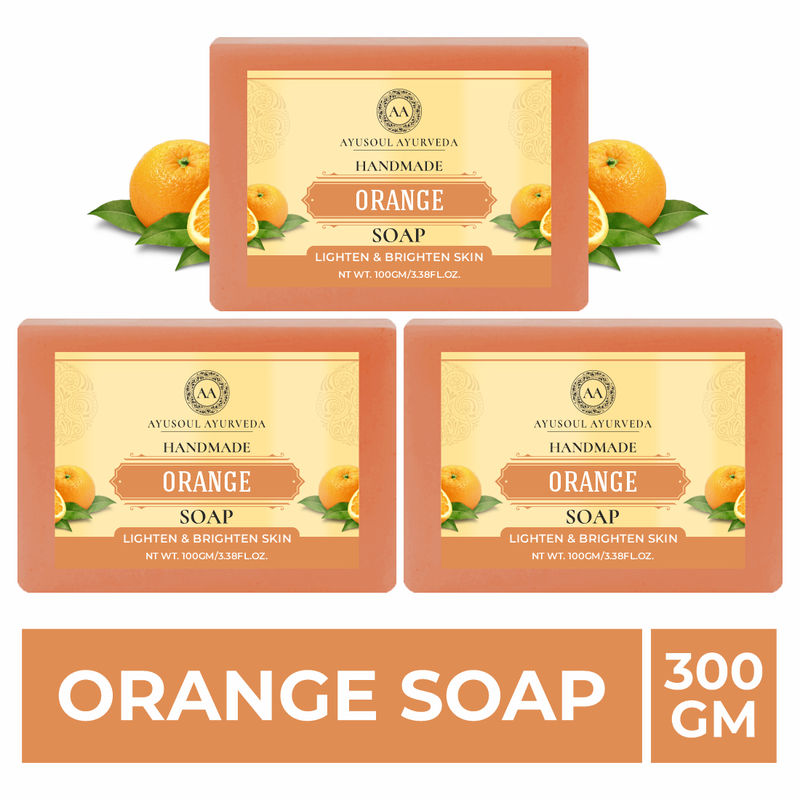 Buy Ayusoul Ayurveda Handmade Orange Bath Soap (Pack of 3) Online