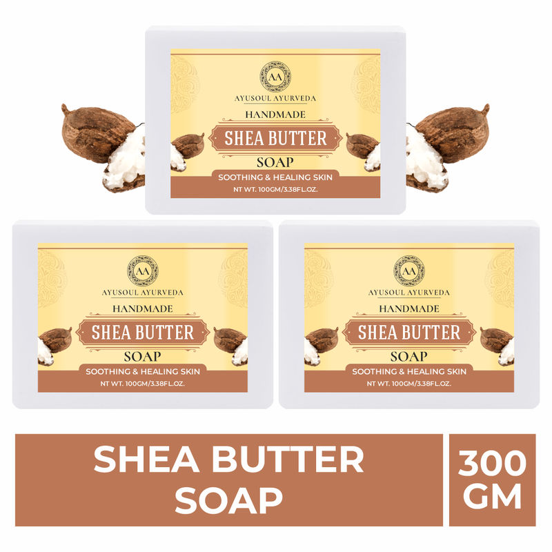 Buy Ayusoul Ayurveda Handmade Shea Butter Bath Soap (Pack of 3) Online