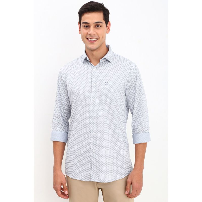 Buy Allen Solly Men Grey Slim Fit Printed Casual Shirt Online