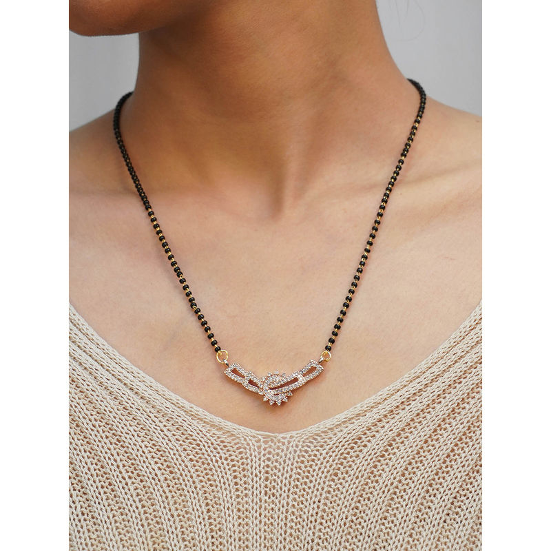 Buy Niscka Rose Gold Plated Fancy Mangalsutra With Cz Stones Online