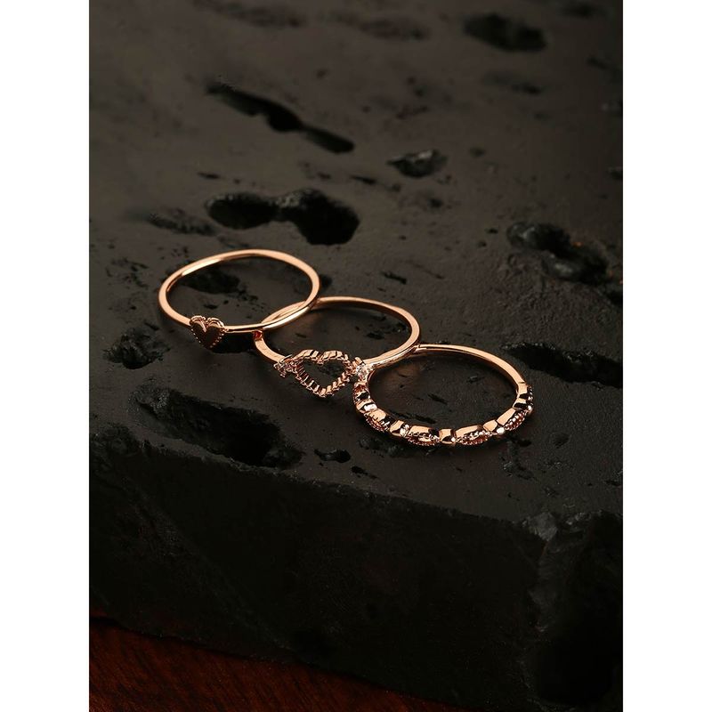 Buy Accessorize London Real Gold Plated 3 Pack Stacking Rings for Women ...