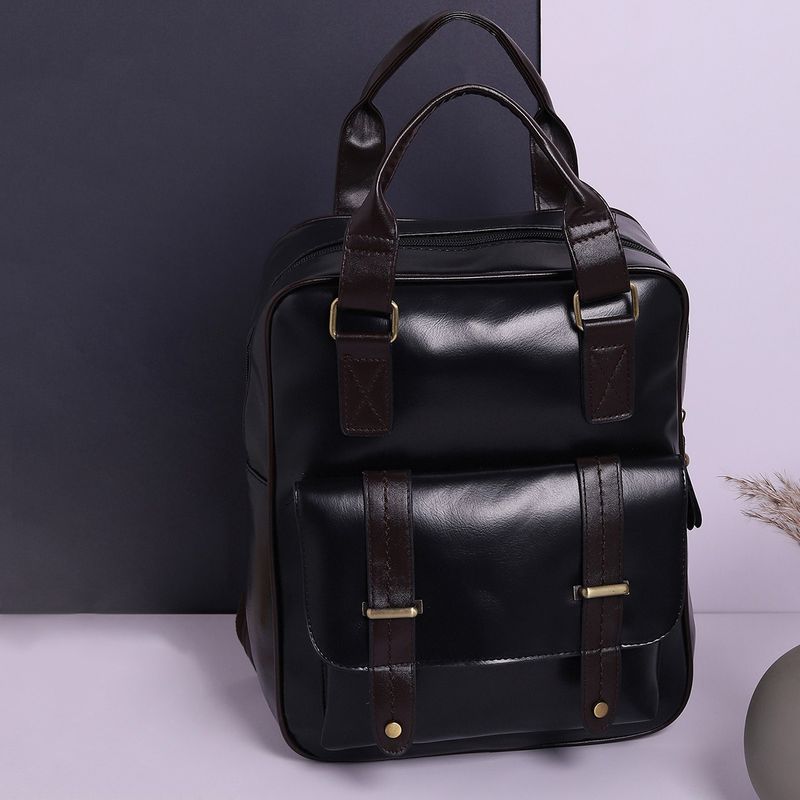 Buy Haute Sauce Women Solid Black Backpack Online