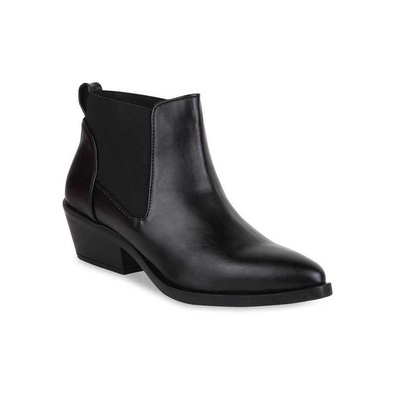 Buy ROCIA By Regal Black Women Solid Cuban Heel Boots Online