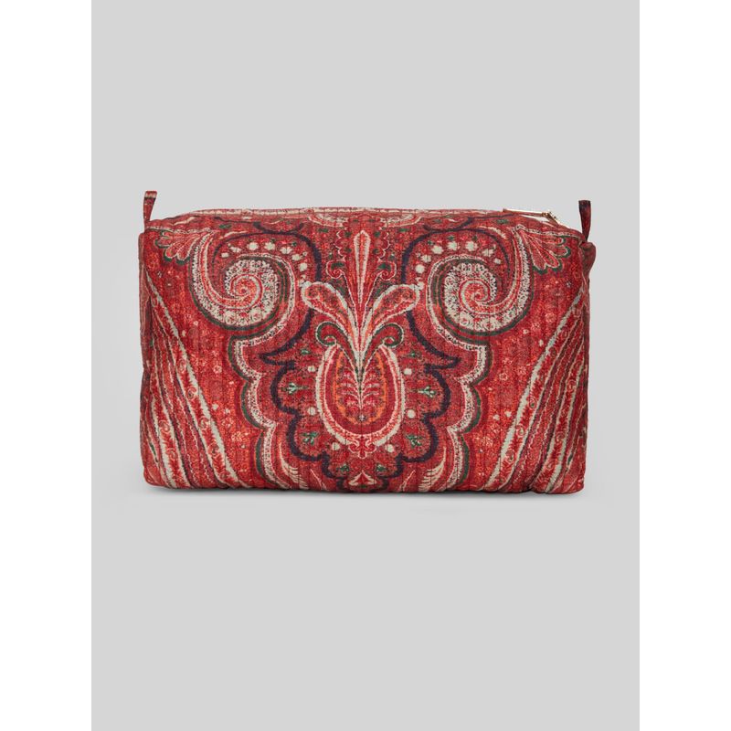 Buy Ritu Kumar Rust Jamavar Print Pouch Online