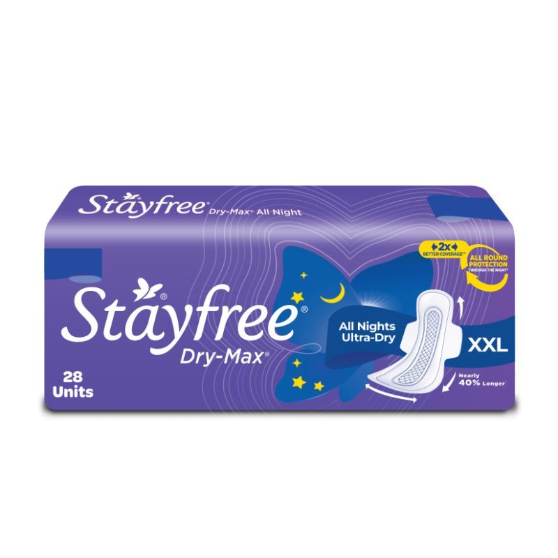 Buy Stayfree DryMax All Nights Ultra Sanitary Pads with Dry Cover - XXL ...