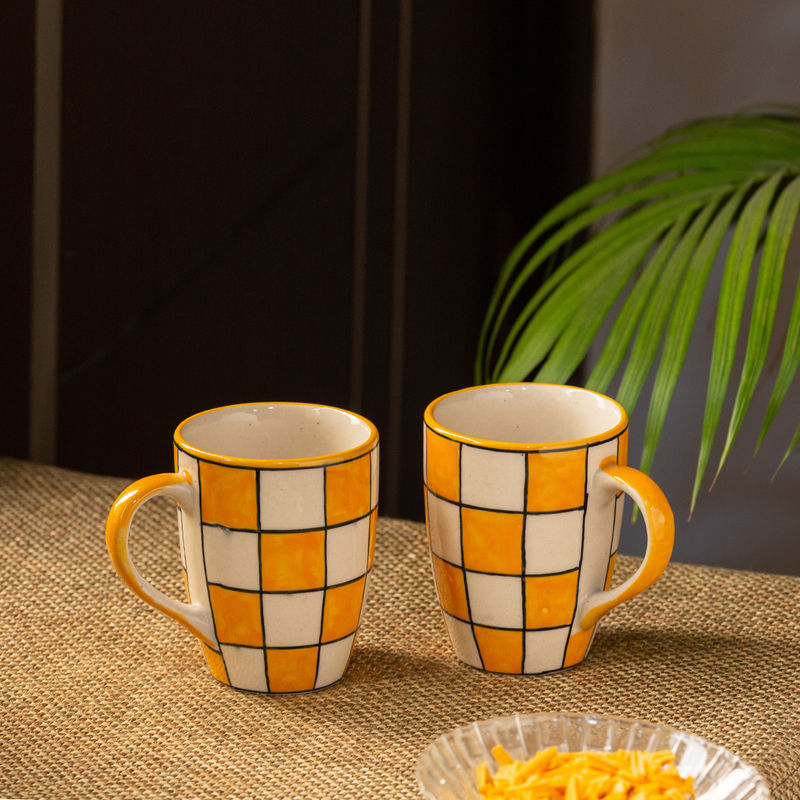 Buy ExclusiveLane Shatranj Checkered' Coffee & Tea Mugs in Ceramic (Set ...