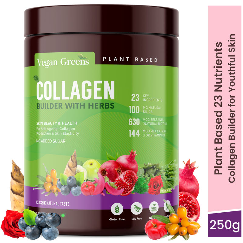 Buy Vegan Greens Collagen Builder with Herbs Powder - Classic Natural ...