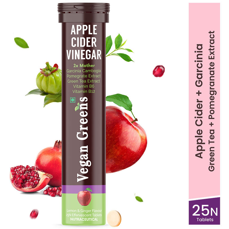 Buy Vegan Greens Apple Cider Vinegar Effervescent Tablets - Lemon ...