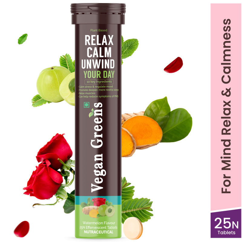 Buy Vegan Greens Relax Calm Unwind Your Day Effervescent Tablets ...