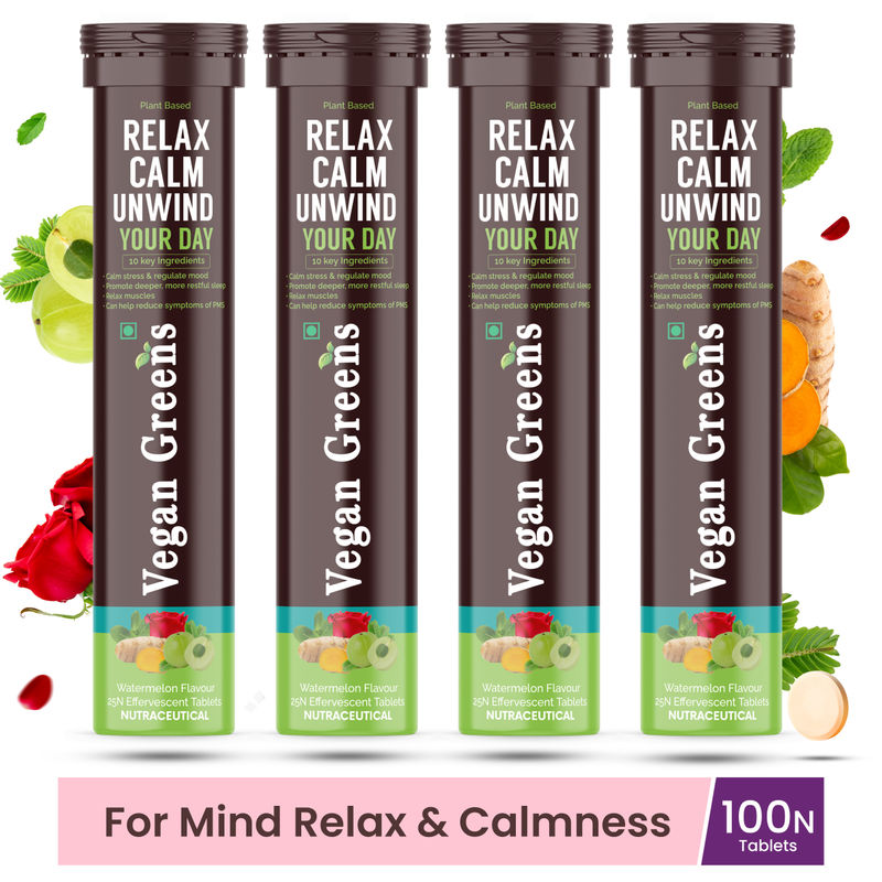 Buy Vegan Greens Relax Calm Unwind Your Day Effervescent Tablets ...