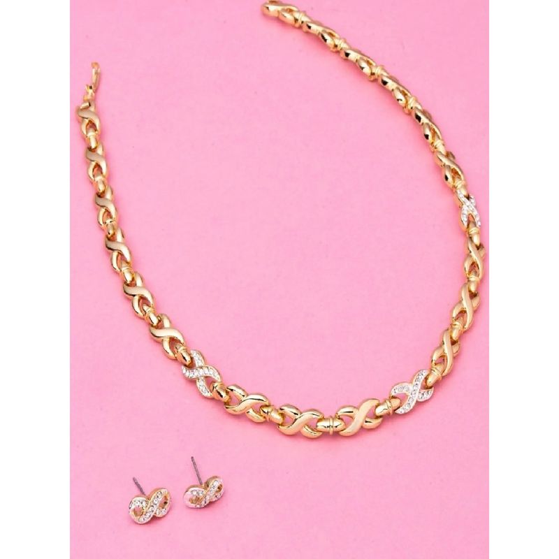 Buy Estele Gold Plated Infinity Loops Necklace With Austrian Crystal ...