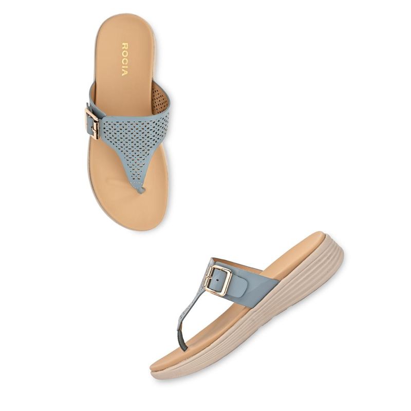 Buy ROCIA By Regal Blue Women Comfort Laser Cut Super Light Sandals Online