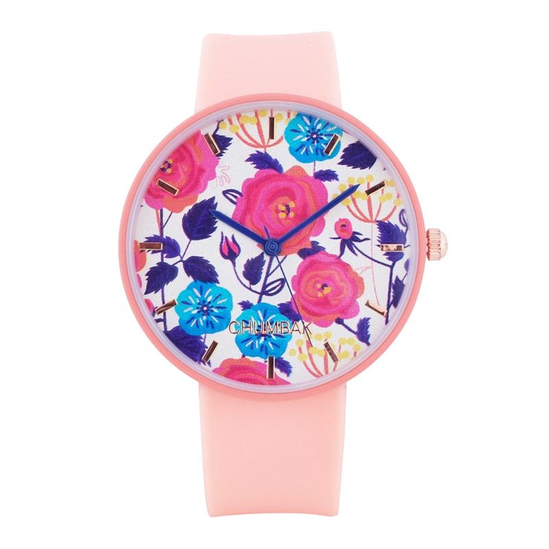 Buy Chumbak Rose Garden Silicone Wrist Watch - Pink Online
